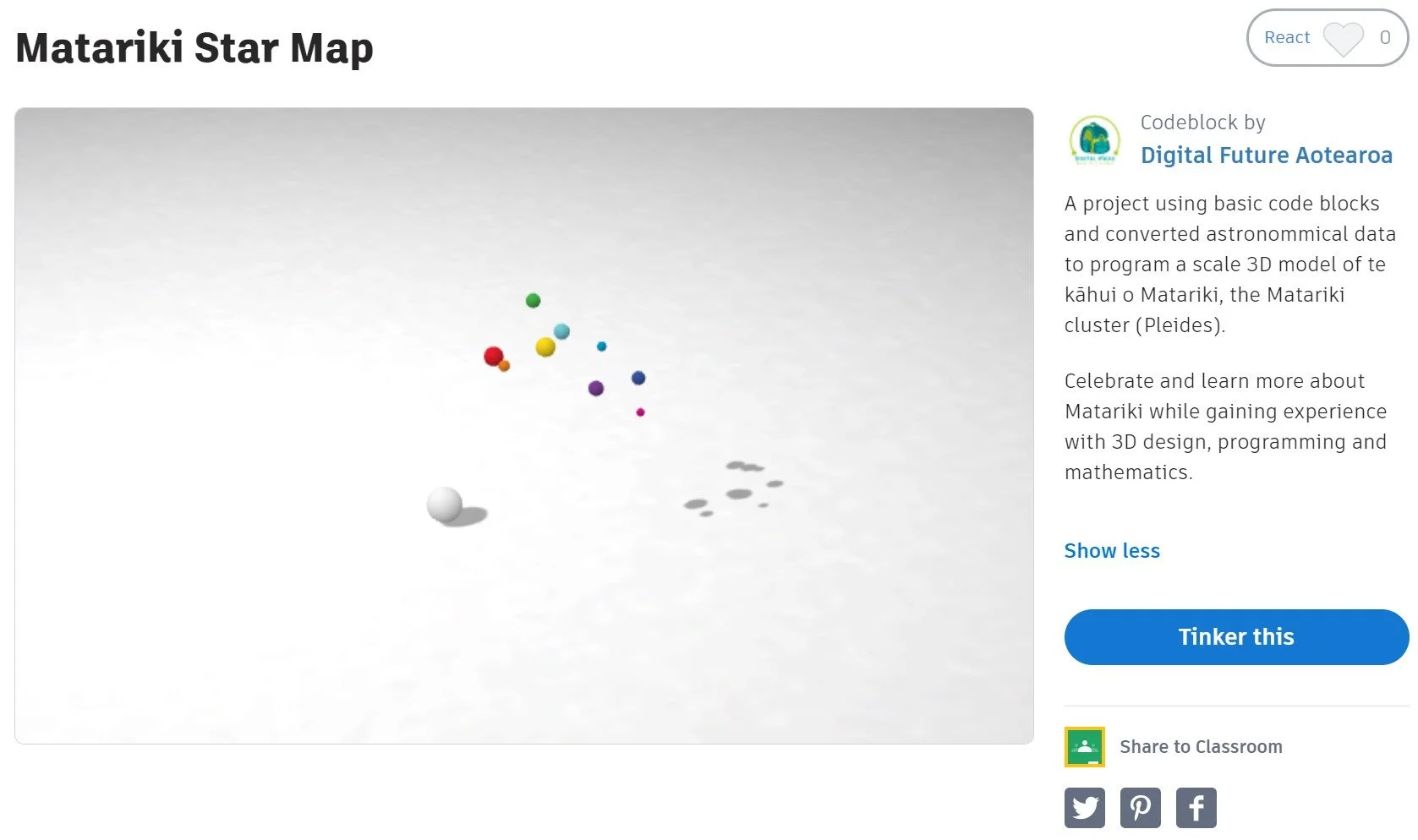 3D Map of Matariki Stars (Tinkercad) — Digital Future Aotearoa