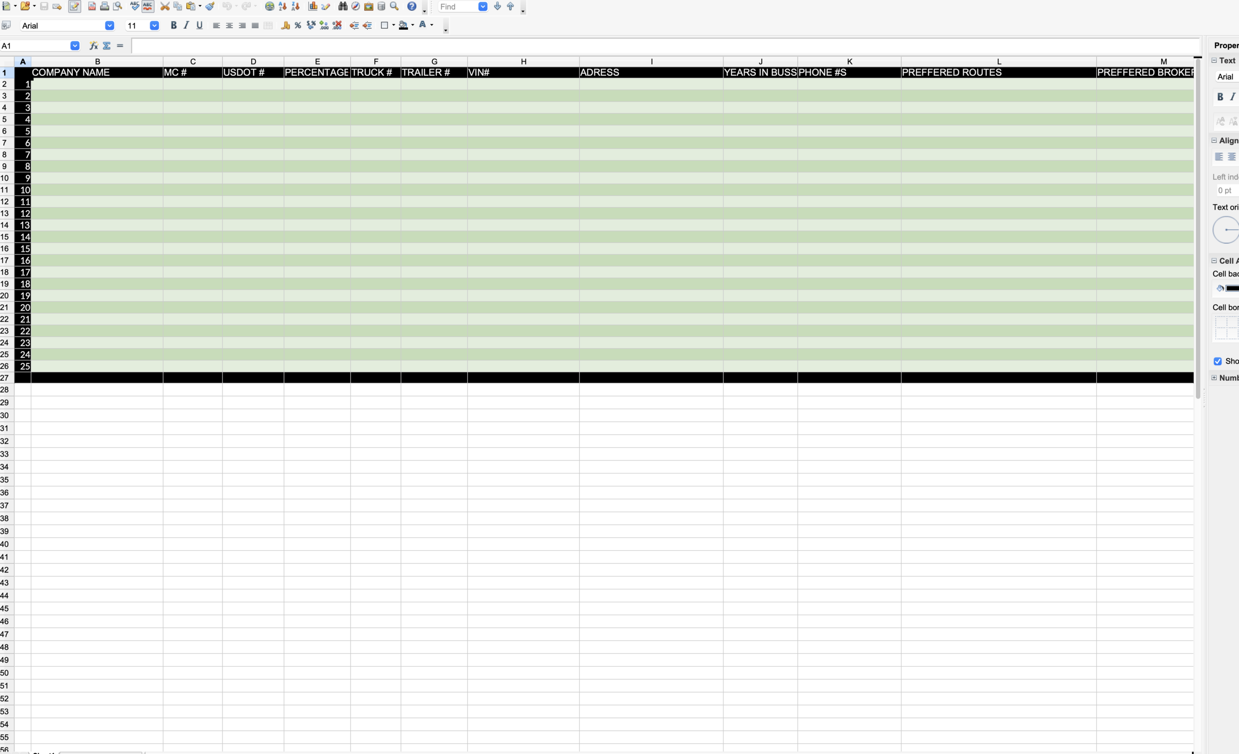 Invoice Tracker Template — Never Stop Trucking