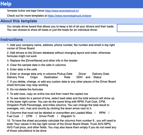 Dispatcher Templates — Never Stop Trucking