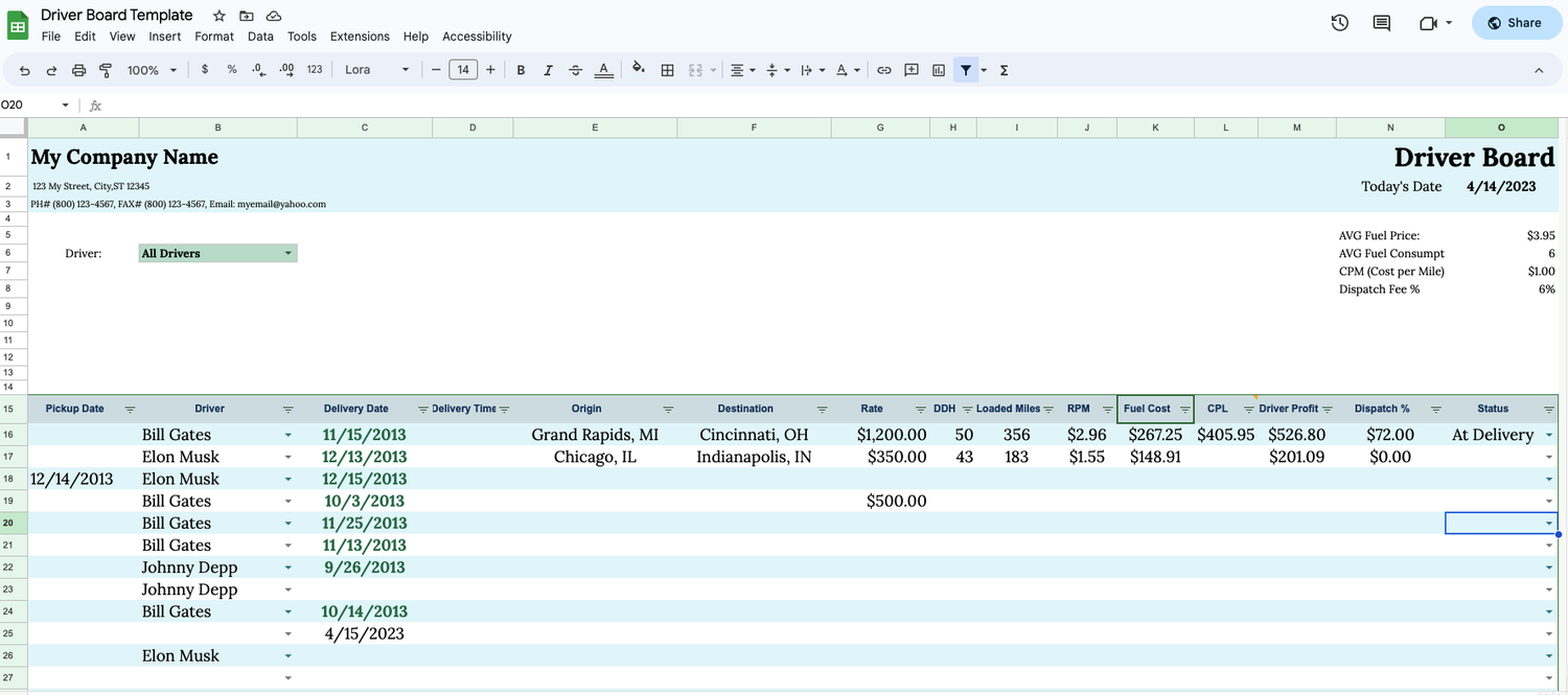 Dispatcher Templates — Never Stop Trucking