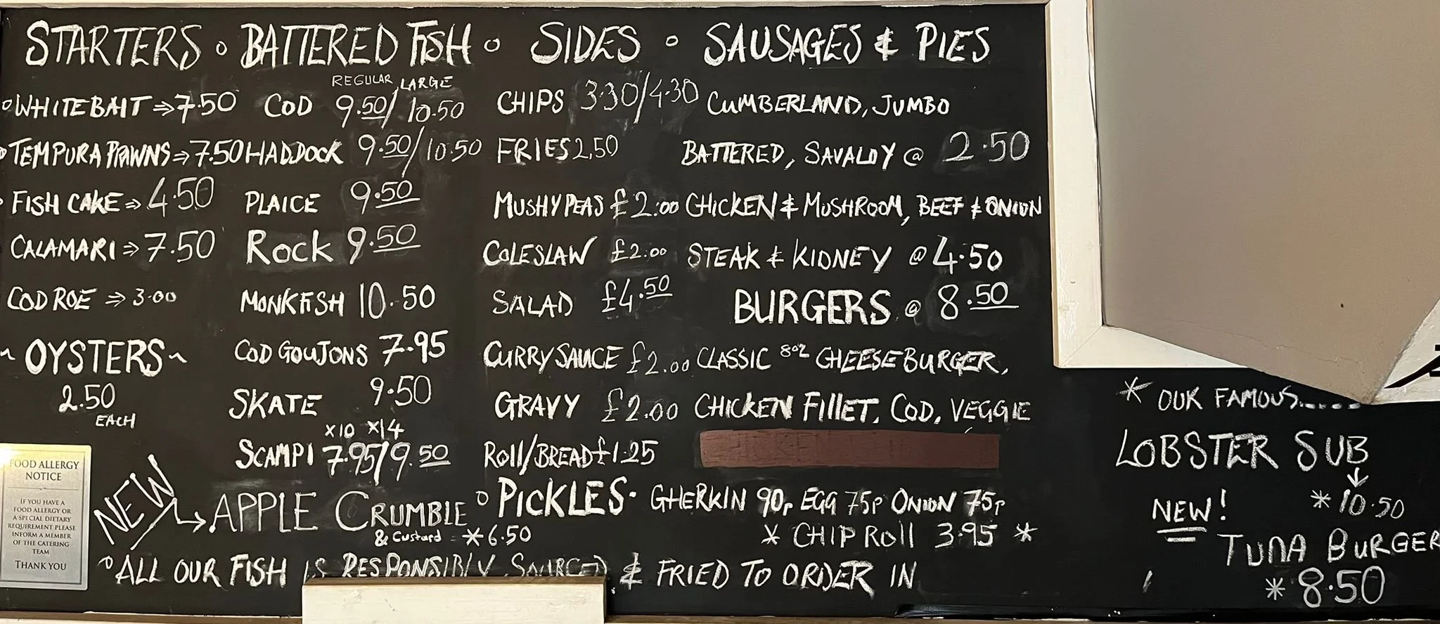 Hackney Central Takeaway Menu — Sutton & Sons