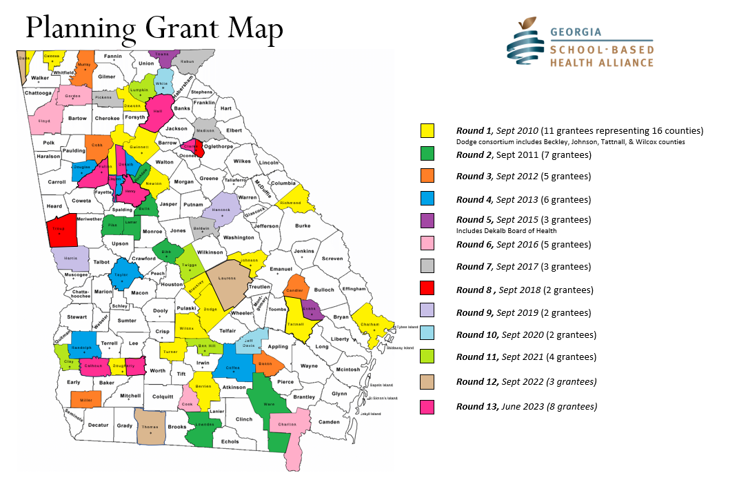 Georgia SBHC Map — GASBHA