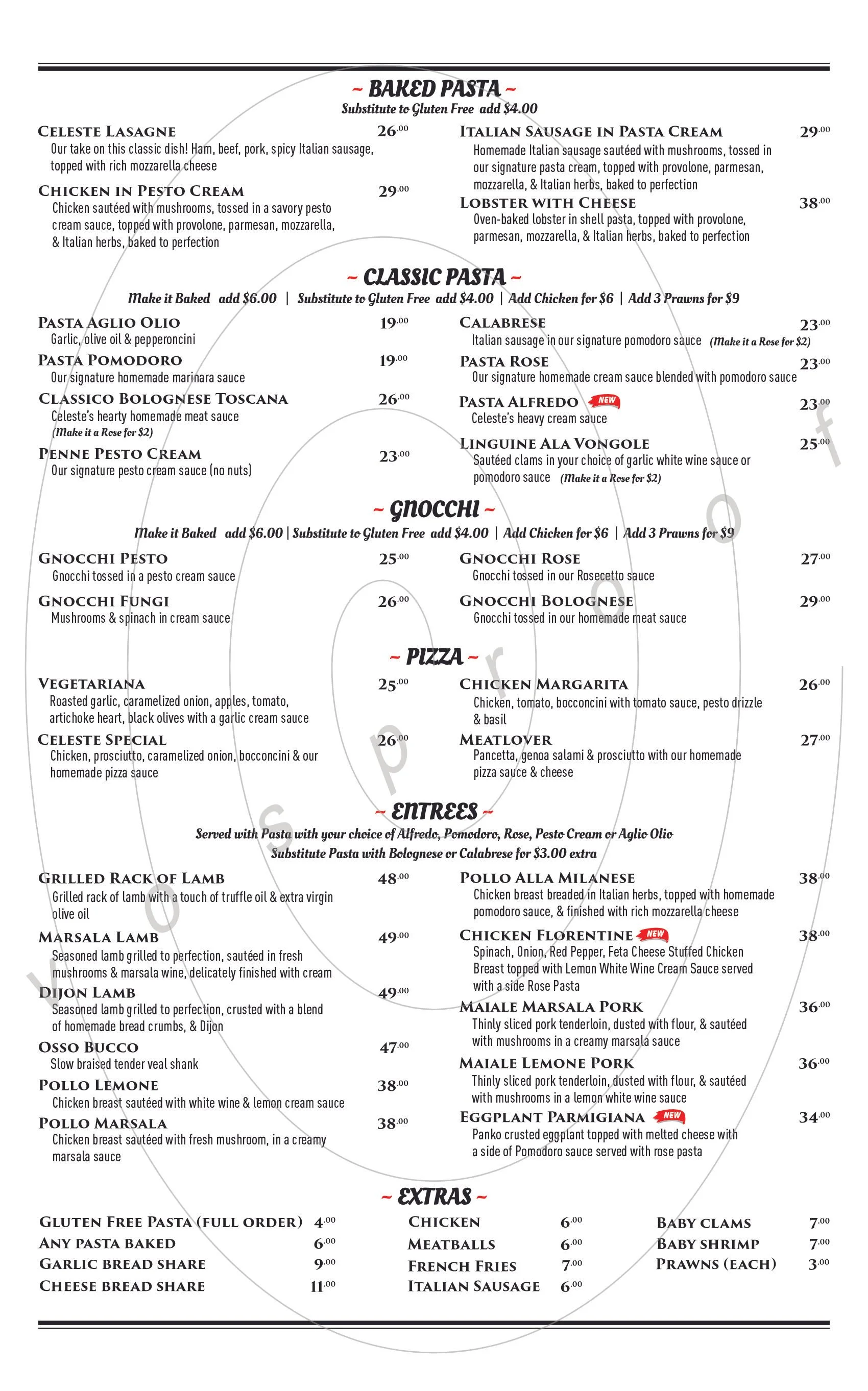 Dinner — Cafe Celeste