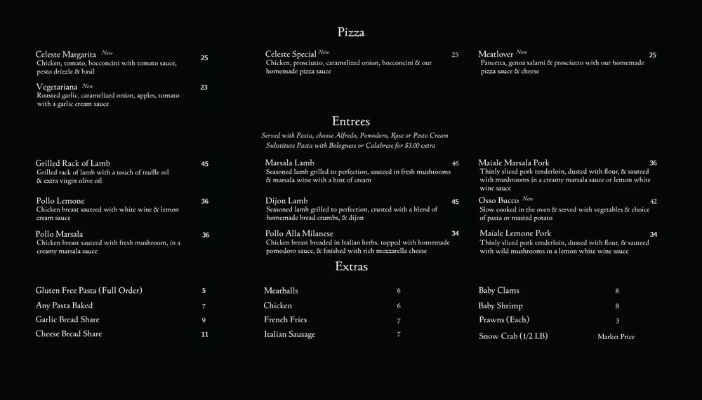 Dinner — Cafe Celeste