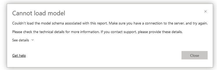 Power BI tile error: Couldn't retrieve the data for this visual. Please try again later. — Fred ...