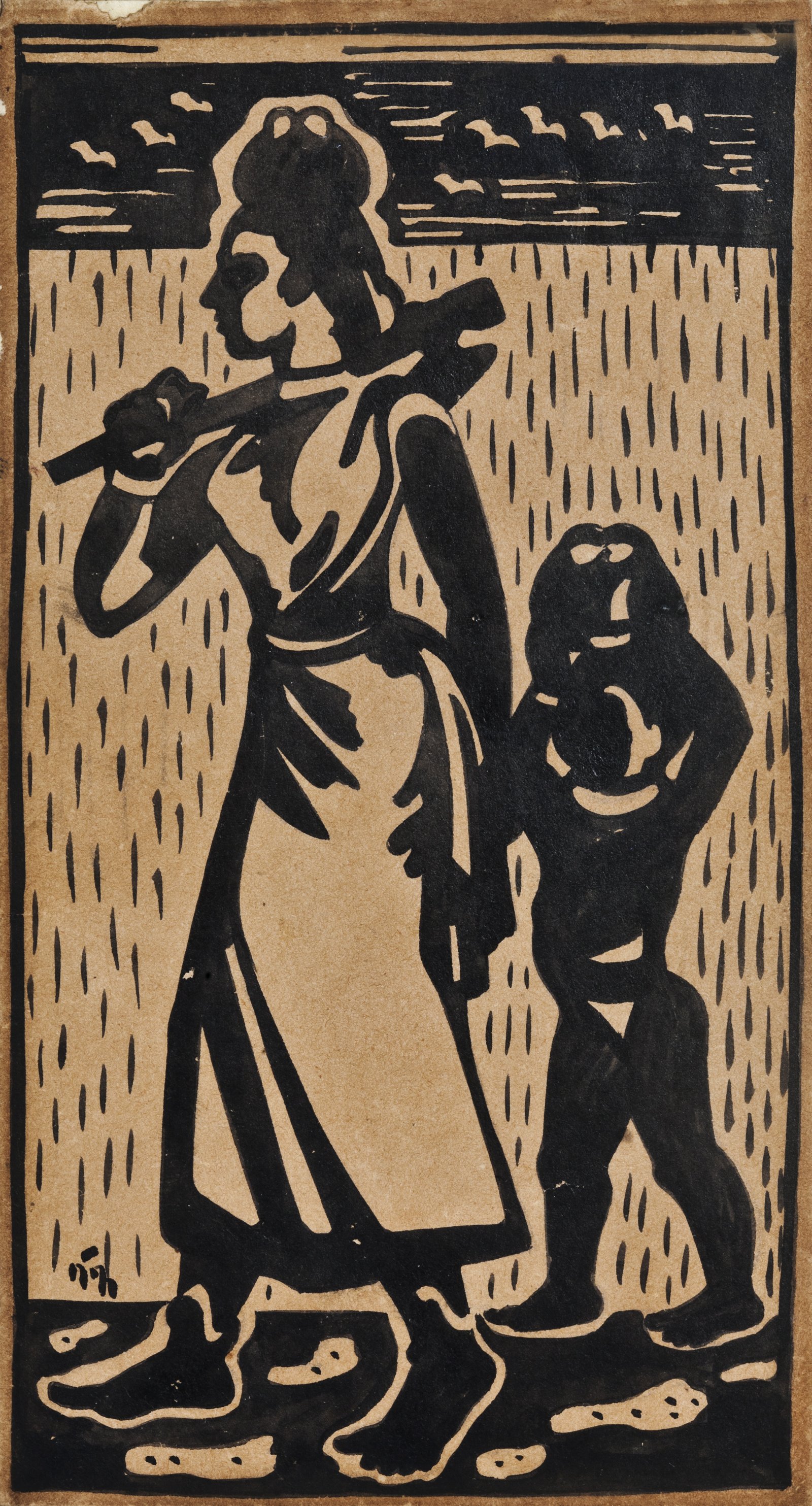 Postcard by Nandalal Bose — Akar Prakar