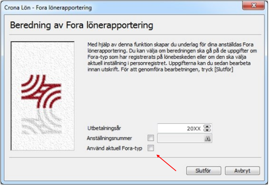 Fora lönerapportering – Crona