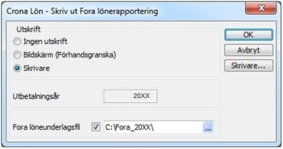 Fora lönerapportering – Crona