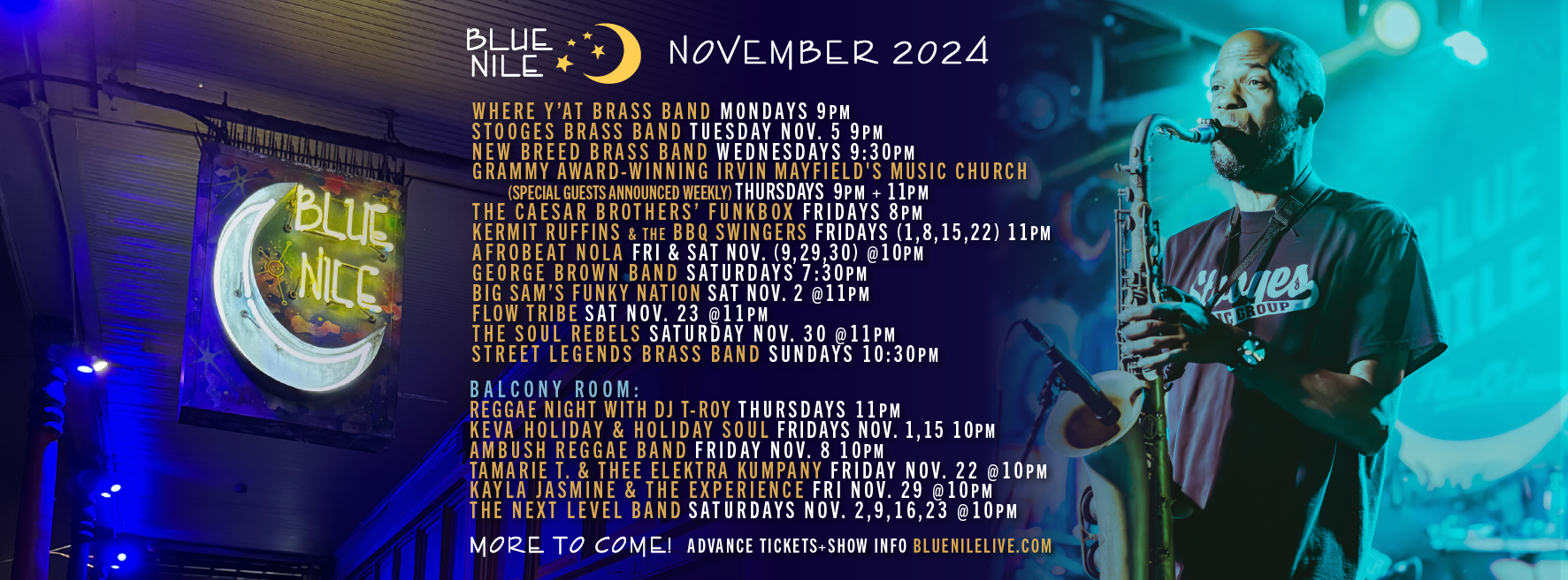 BLUE NILE LIVE MUSIC ON FRENCHMEN STREET, New Orleans. Funk, Jazz, Brass, Booze.