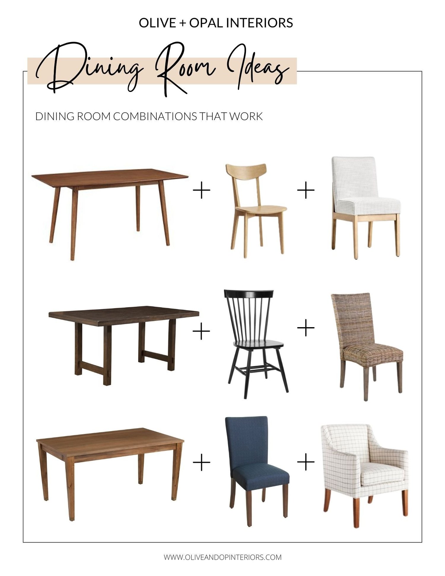 mix and match dining sets — Olive + Opal Interiors