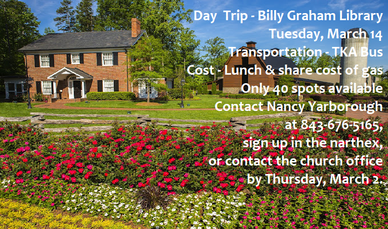 55+ Day Trip - Billy Graham Library — Trinity EPC