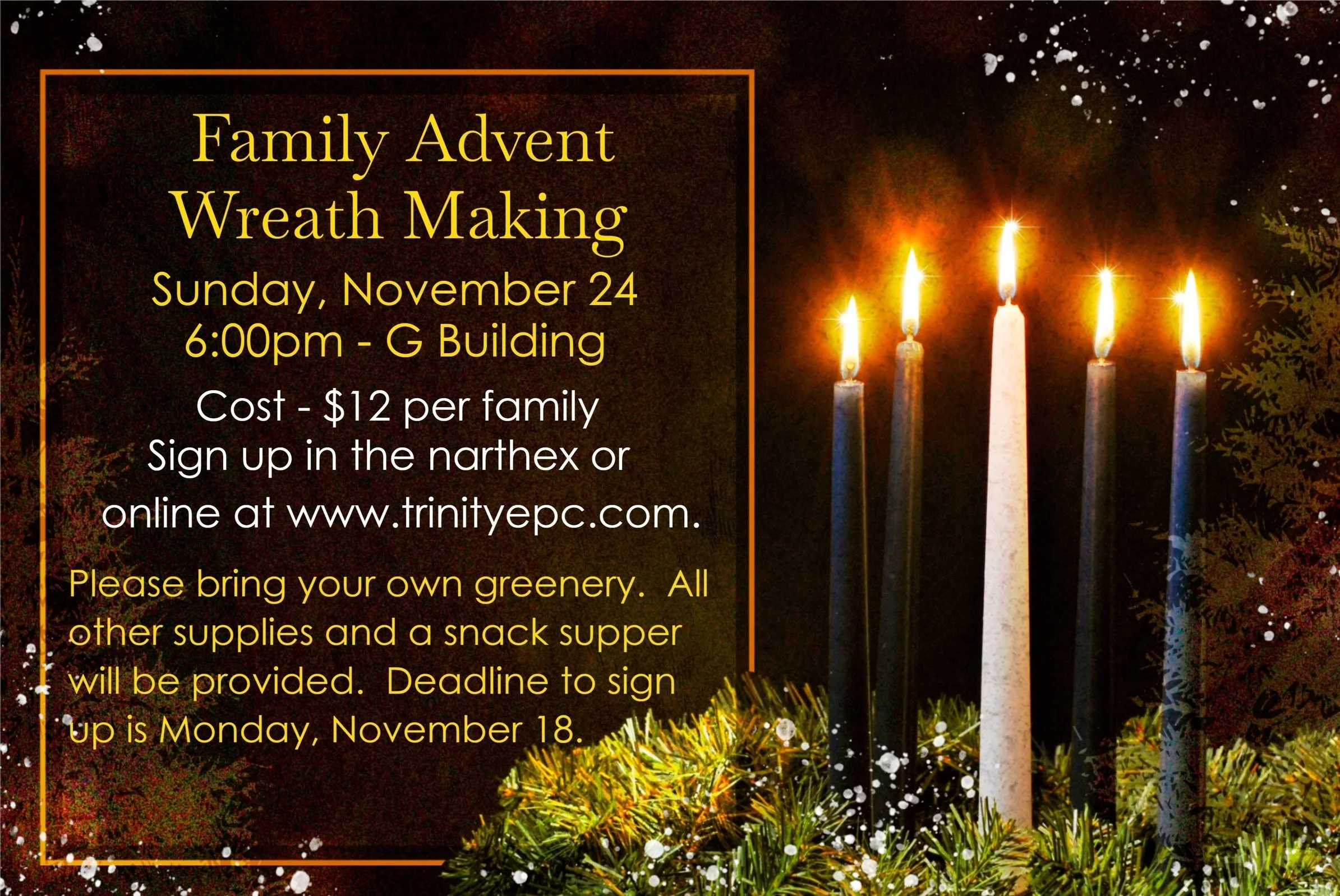 Family Advent Wreath Making — Trinity EPC