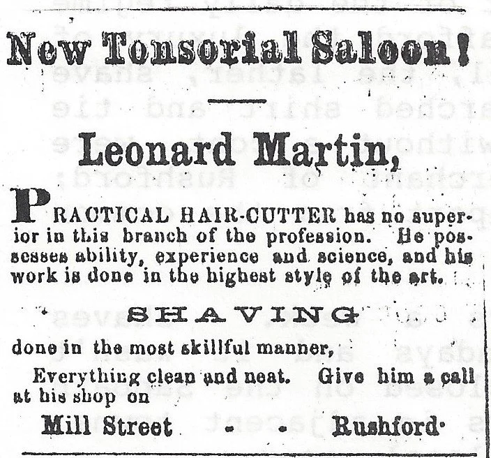 Tonsorial Industry — Rushford Area Historical Society