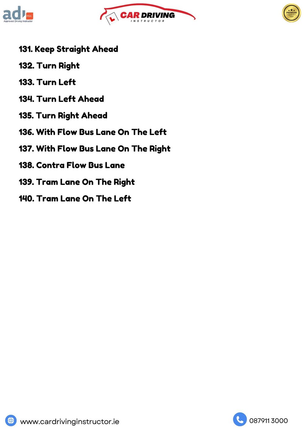 Road Signs — Car Driving Instructor