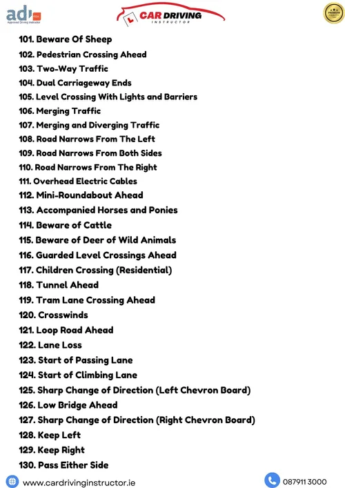 Road Signs — Car Driving Instructor