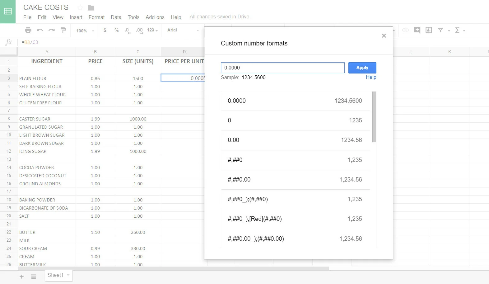 Create your own cake costs spreadsheet: tutorial — Bake This Happen