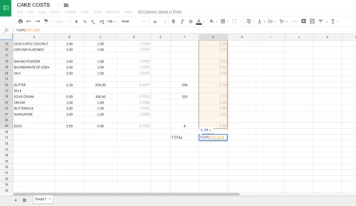 Create your own cake costs spreadsheet: tutorial — Bake This Happen