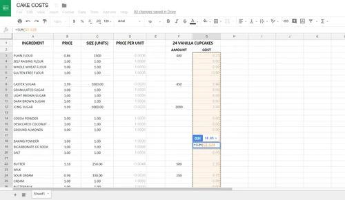Create your own cake costs spreadsheet: tutorial — Bake This Happen