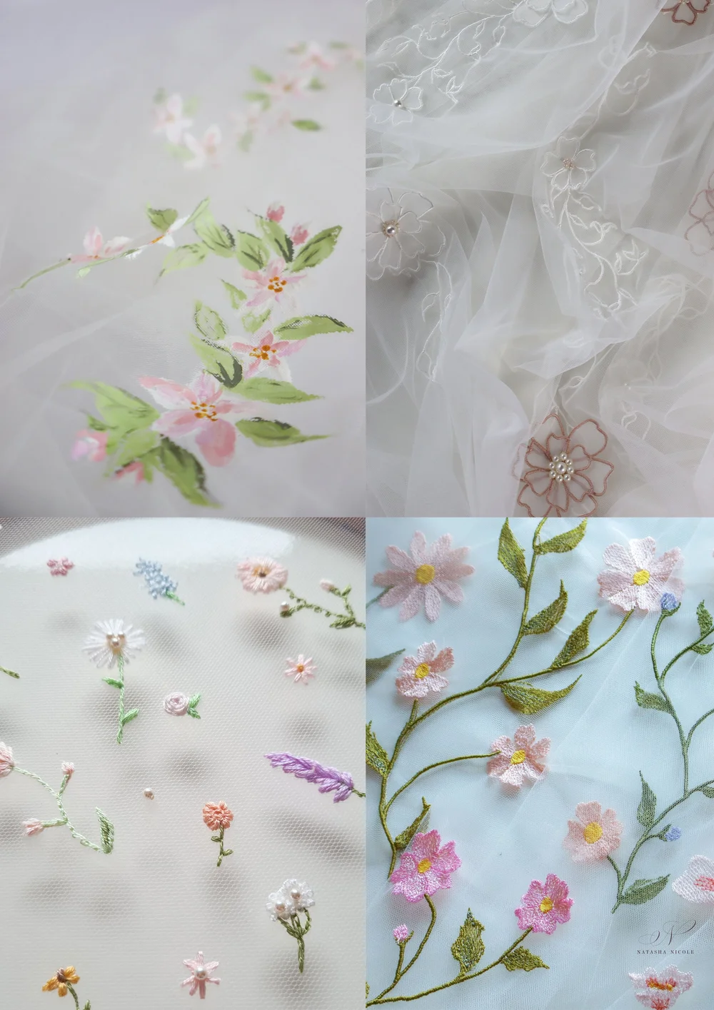 Floral Embroidered Wedding Veils — Natasha Nicole Studio Embroidered ...