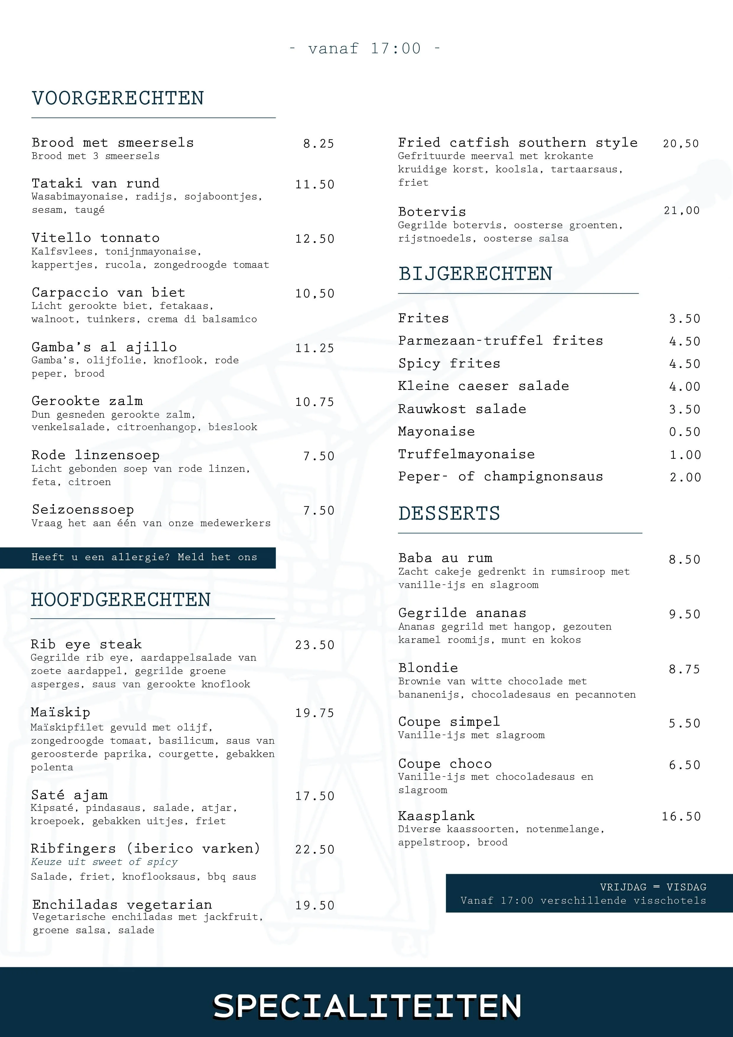 Menukaart - Restaurant Café oKay | Rotterdam