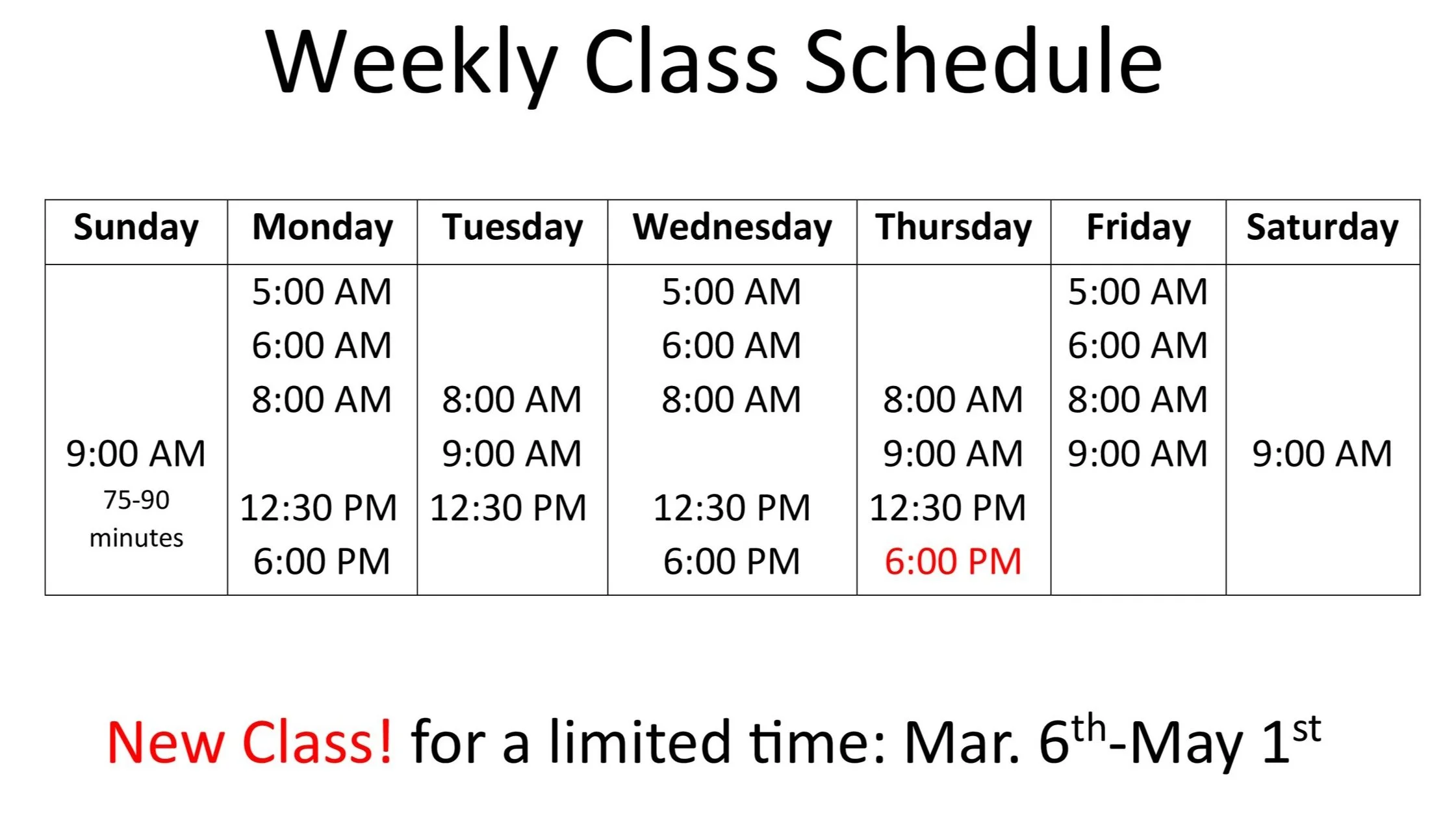 Class Schedule & Description — M-Fit.studio