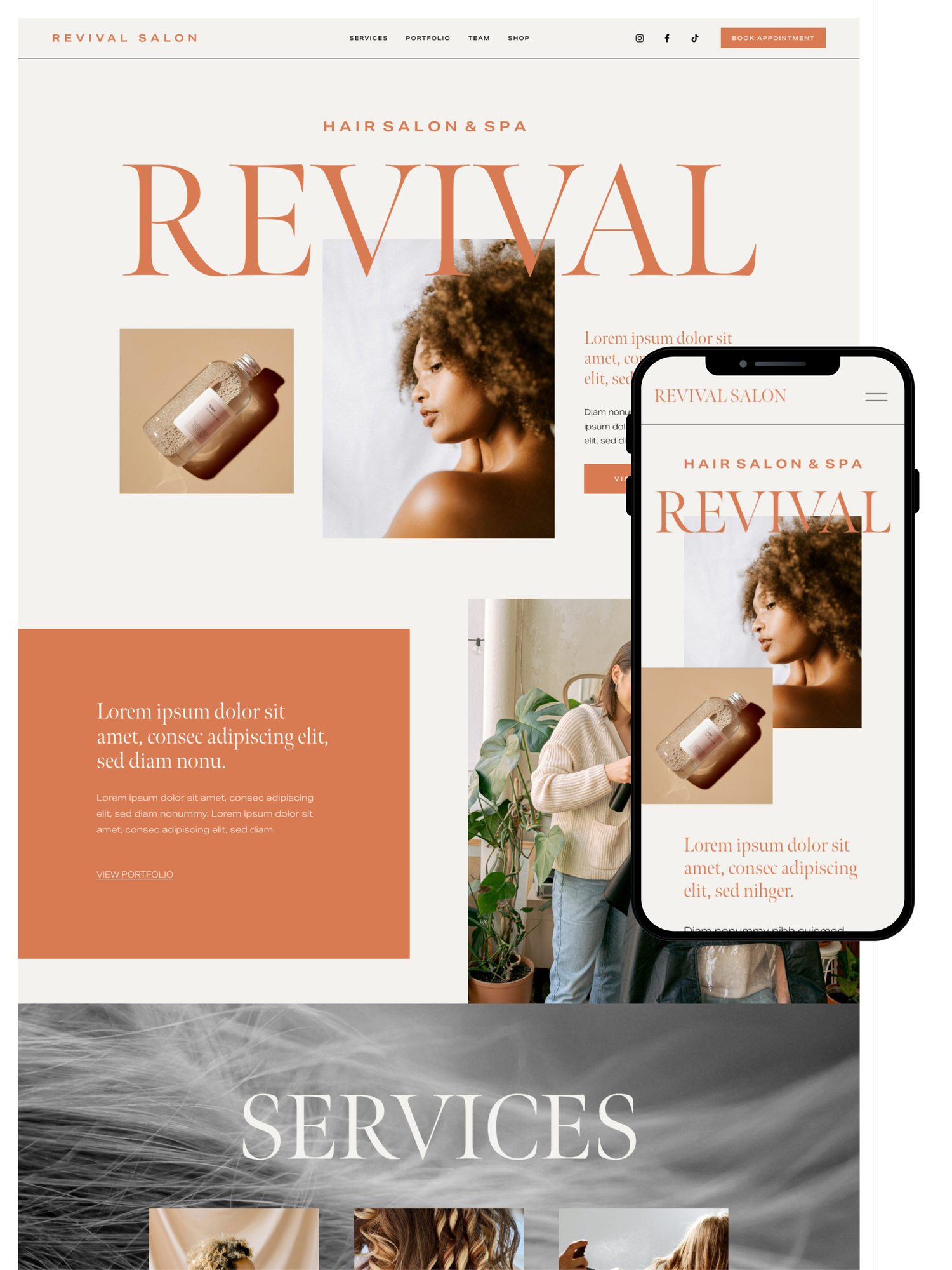 Salon Website Template | Modern Squarespace Website Template by GoLive