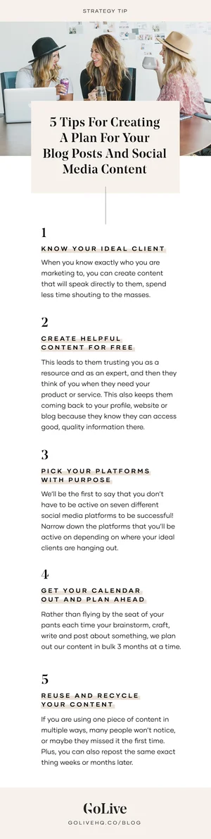 5 Tips For Creating A Plan For Your Blog Posts And Social Media Content
