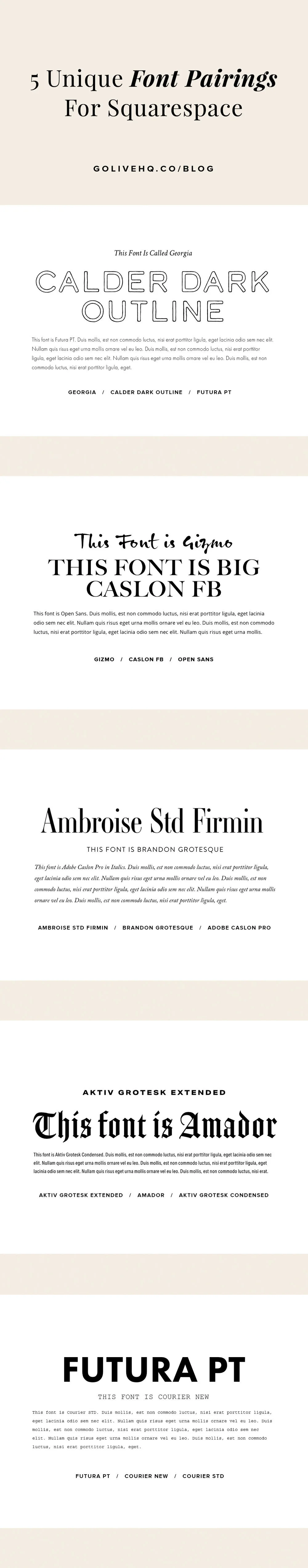 5 Unique Font Pairings For Squarespace