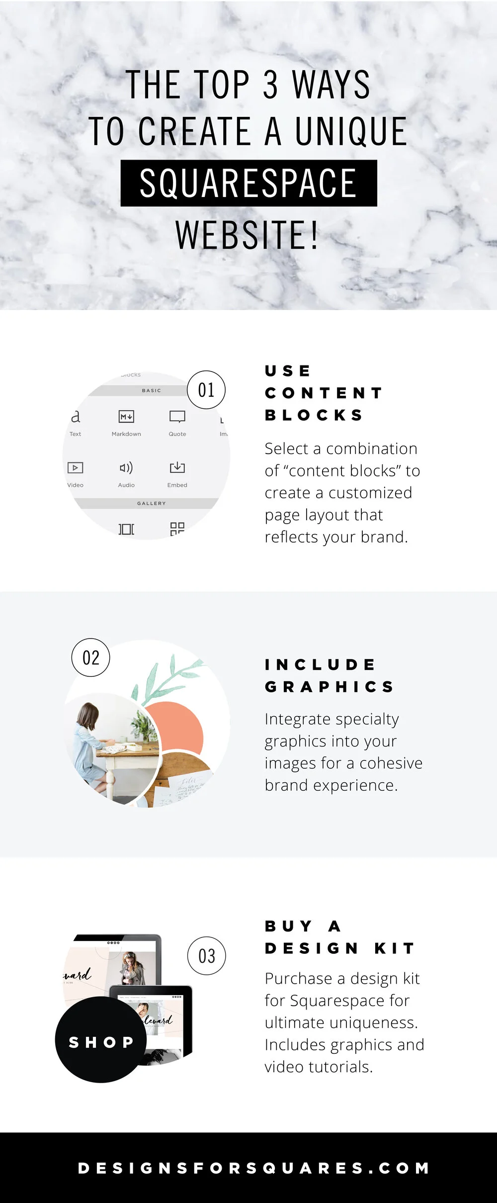 TOP 3 WAYS TO CREATE A UNIQUE SQUARESPACE WEBSITE