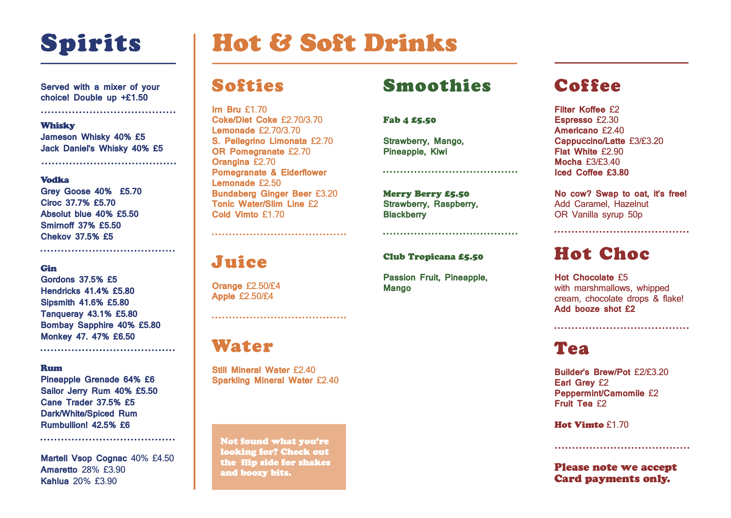 The Koffee Pot Menu — The Koffee Pot