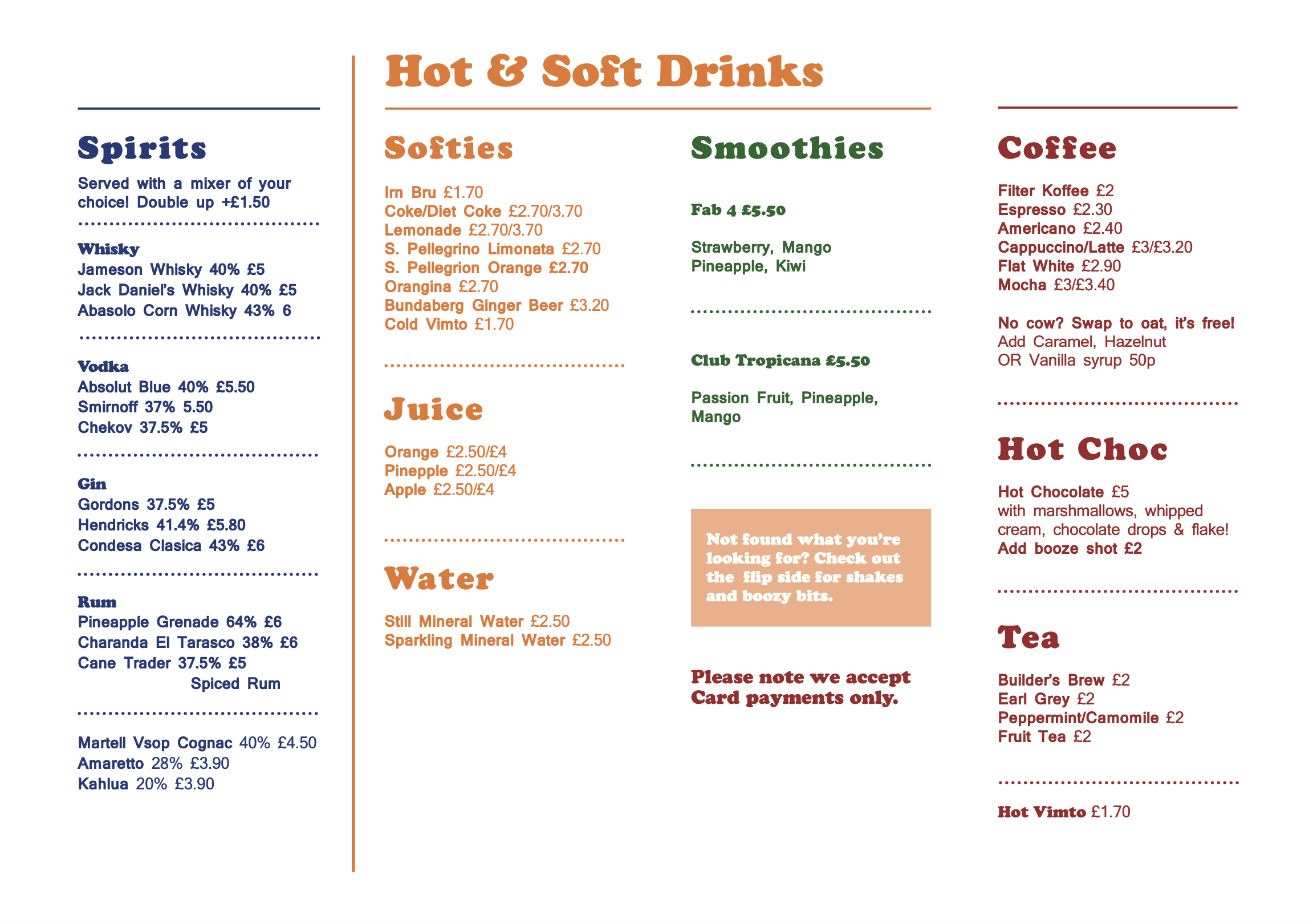 The Koffee Pot Menu — The Koffee Pot