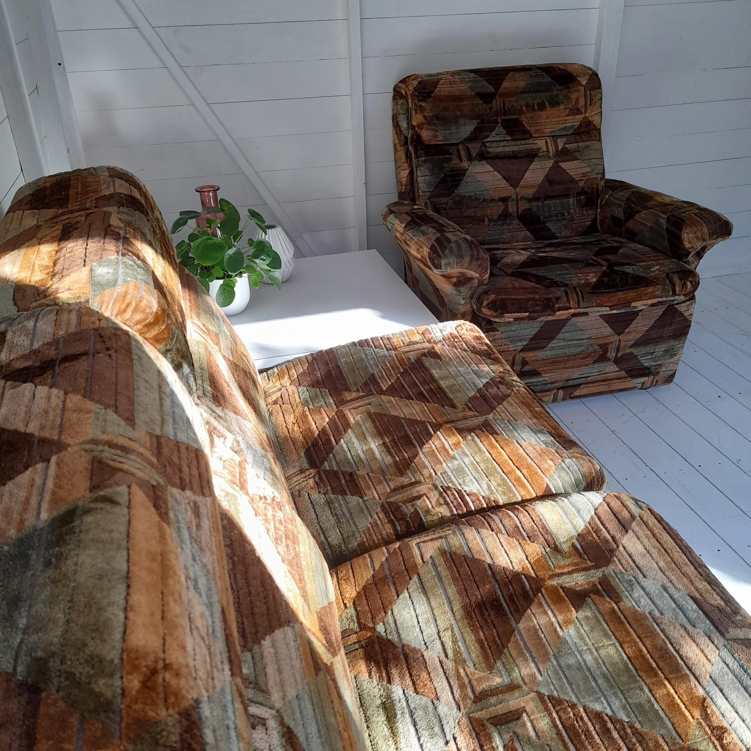 1970's Modular, Graphic Pattern, Sofa Set — House Of Modern Vintage