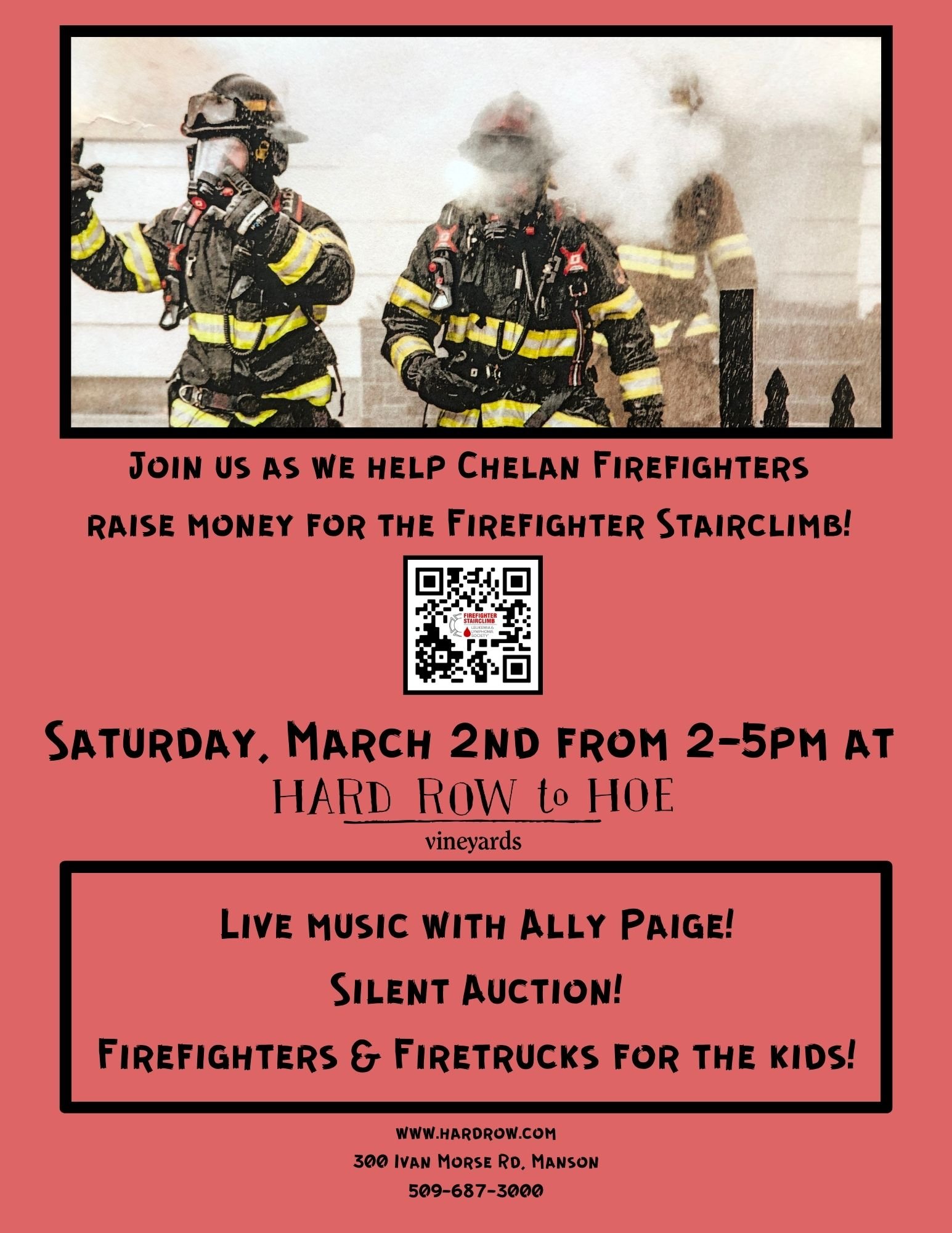 Fundraiser for Chelan Firefighters — Hard Row to Hoe® Vineyards