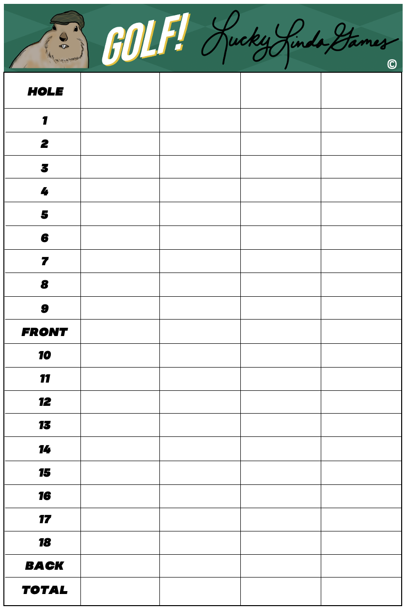 Mini Golf Scorecard Printable