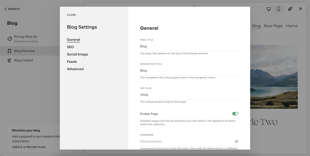 How to start blogging on Squarespace