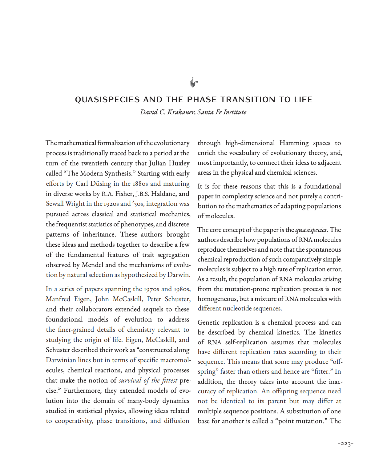 Foundational Papers in Complexity Science