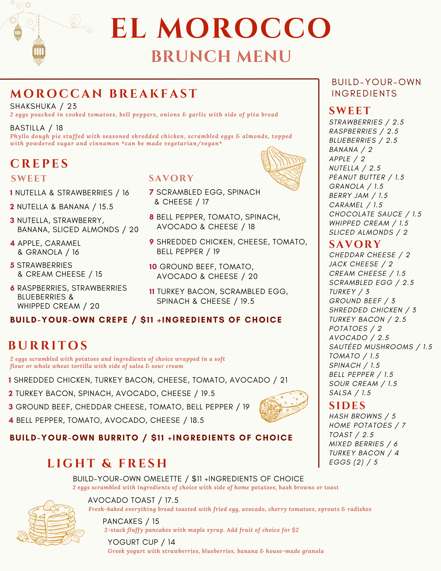 Menus — El Morocco
