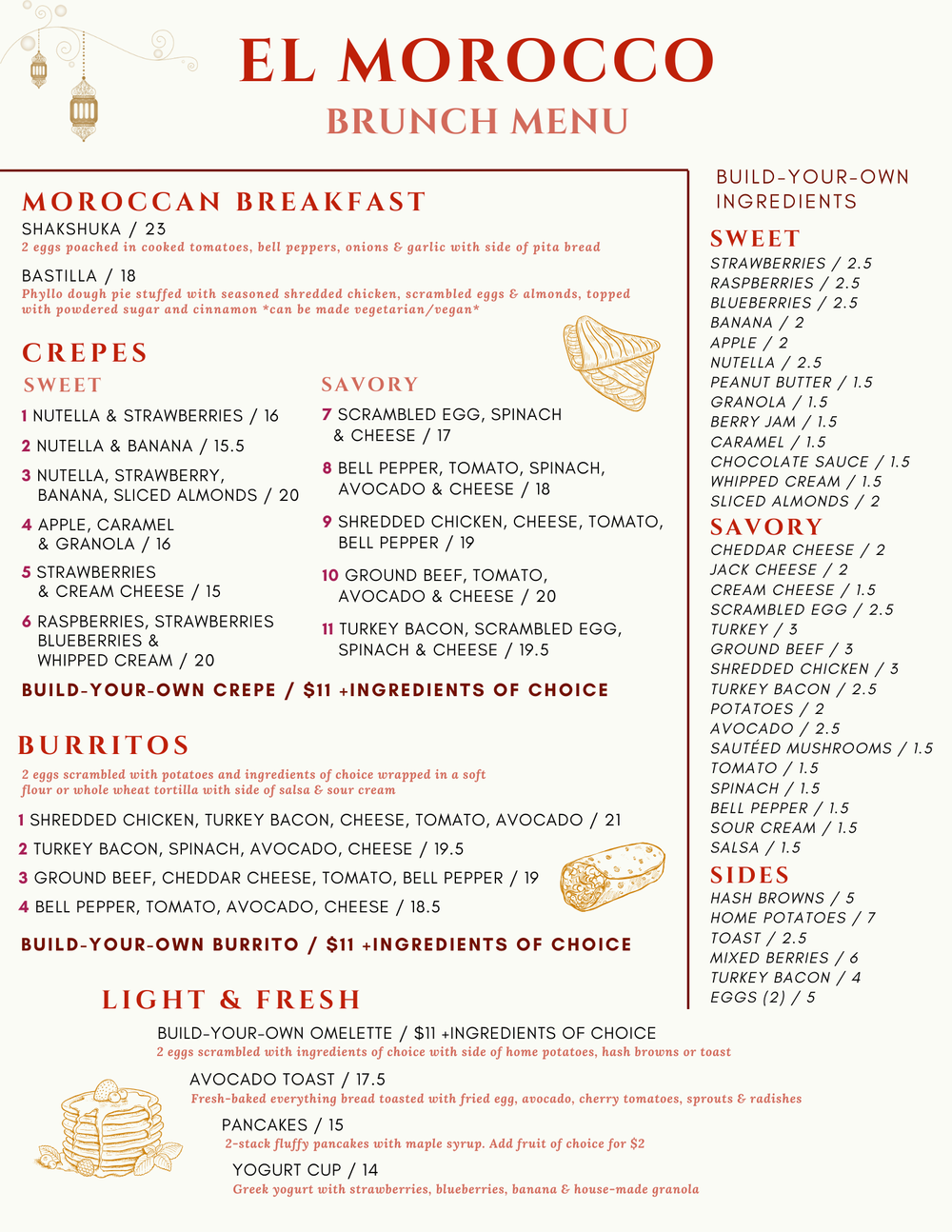 Menus — El Morocco