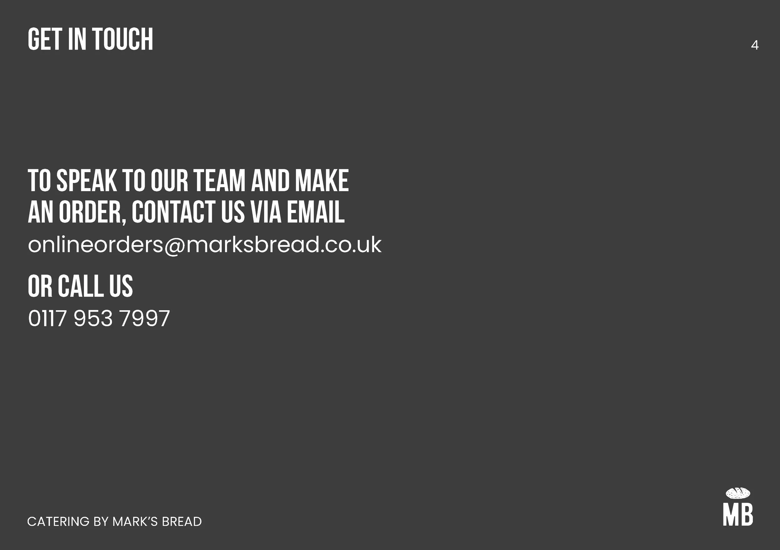 Catering + Corporate Lunches — Mark's Bread