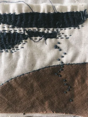 Blue Lines - fabric and stitch drawing — Rebekah Johnston Textile Artist