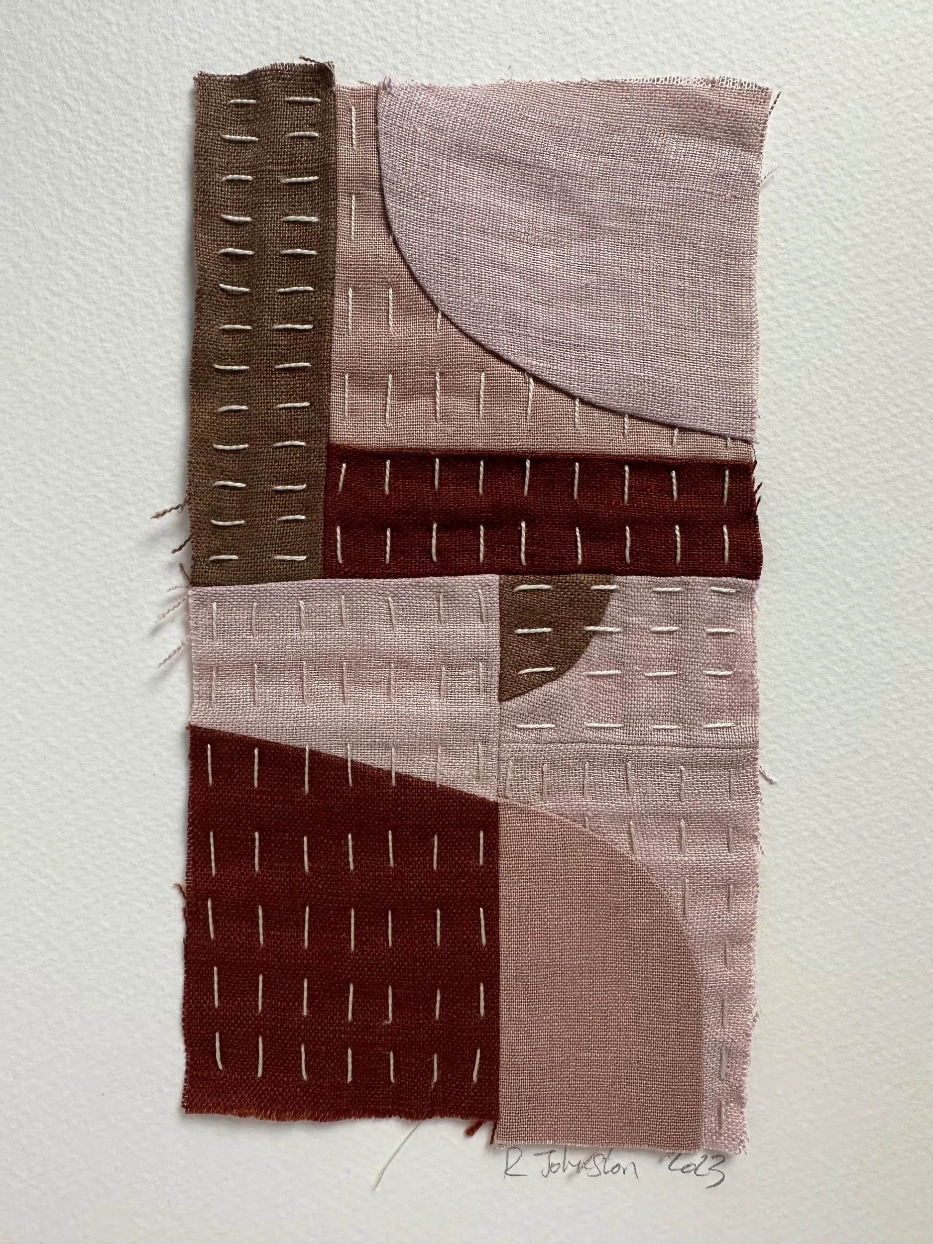 Blue Lines - fabric and stitch drawing — Rebekah Johnston Textile Artist