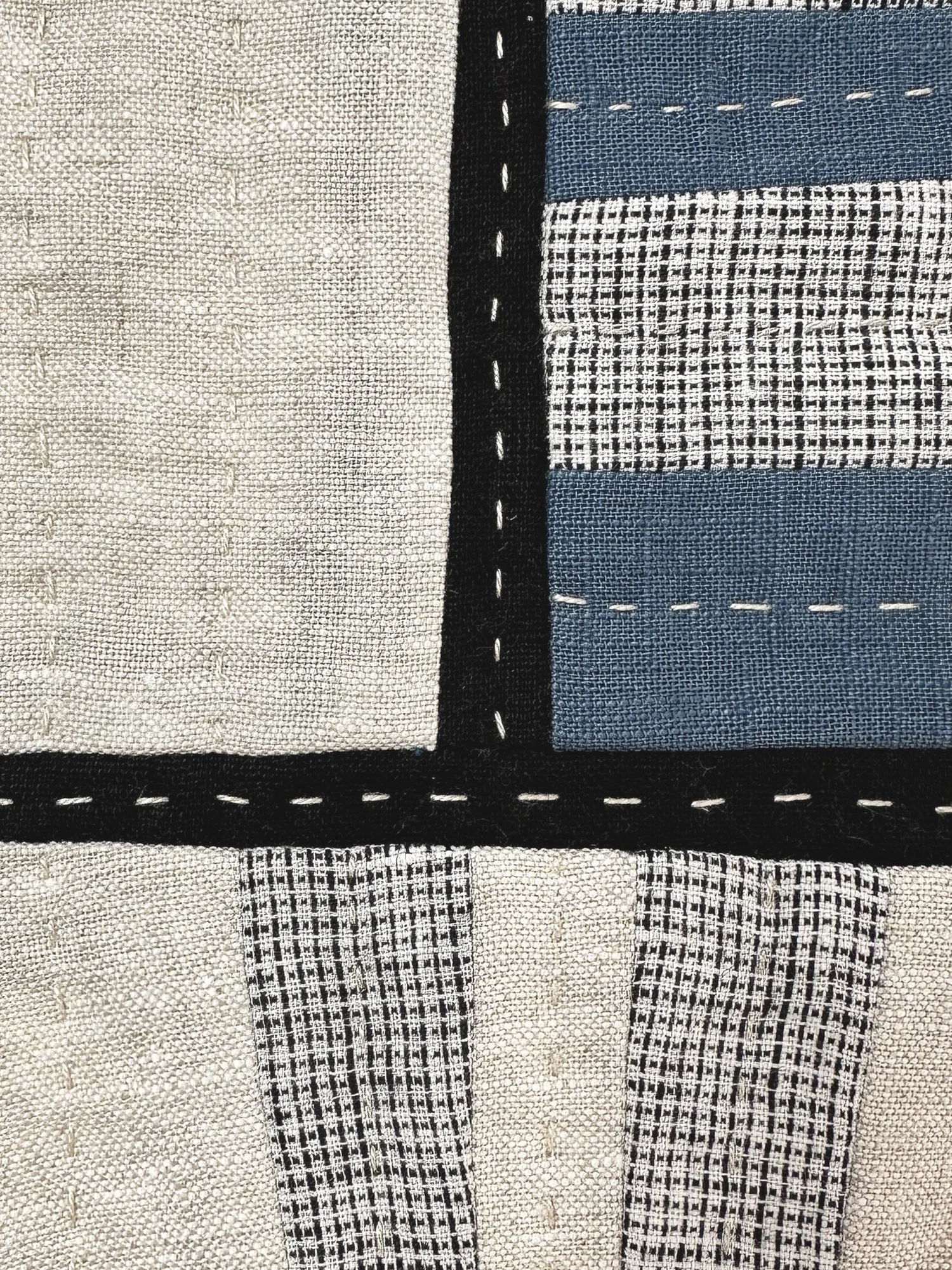 Blue Lines - fabric and stitch drawing — Rebekah Johnston Textile Artist