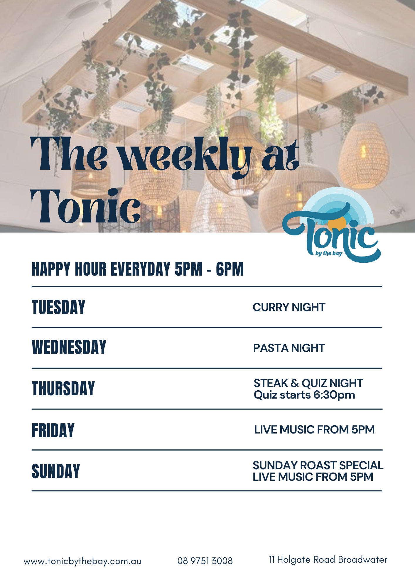 What's On — Tonic By The Bay