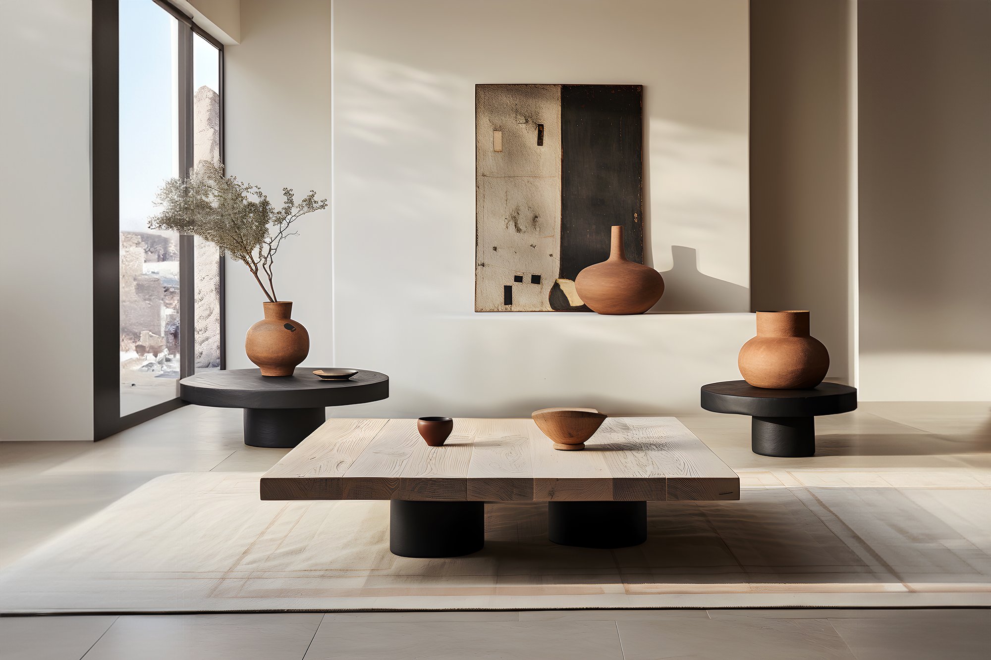 Natural Finish Rectangular Coffee Table - Classic Fundamenta 28 by NONO ... Natural Finish Rectangular Coffee Table - Classic Fundamenta 28 by NONO ...