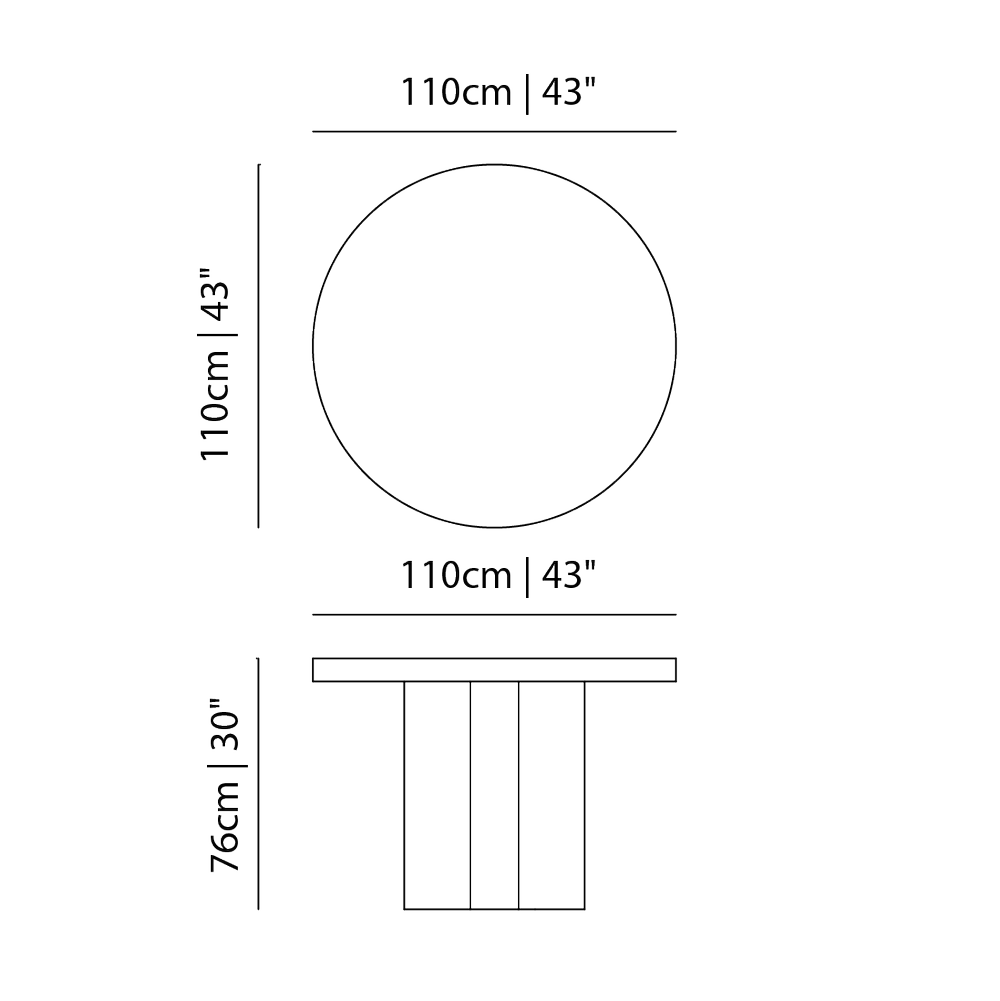 Podio Circular Round Dining Table — NONO FURNITURE