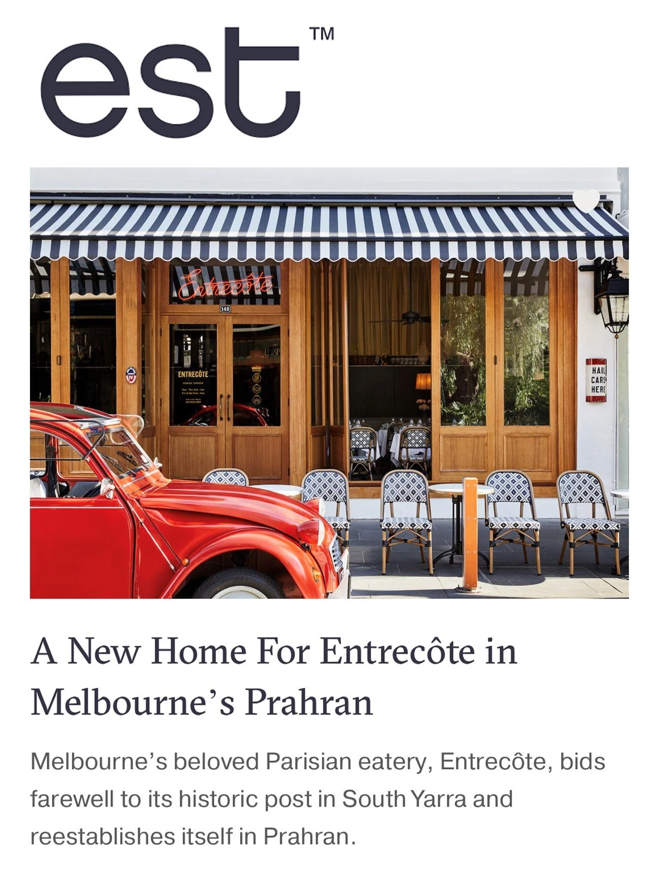Entrecôte Prahran / Melbourne — Brahman Perera.