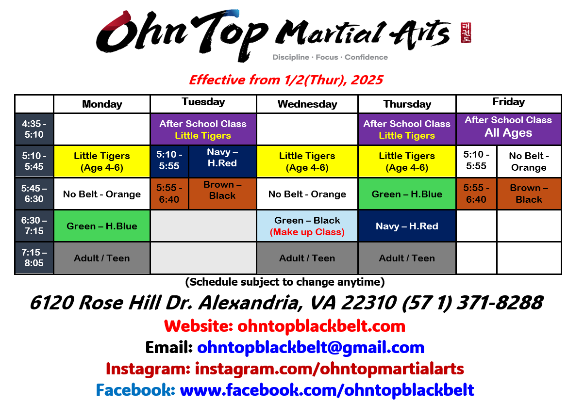 SCHEDULE — ohntoptkd.com