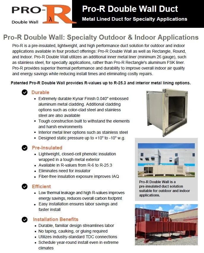 Pro-R Duct Product Literature | Spec Sheets, Quote Submittal Forms for ...