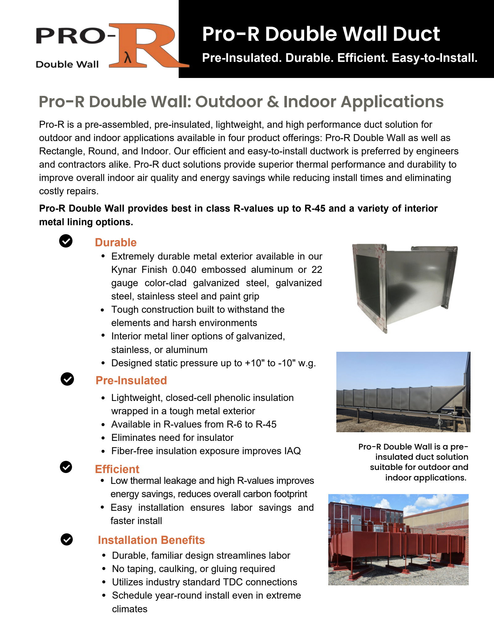 Pro-R Duct Product Literature | Spec Sheets, Quote Submittal Forms for ...
