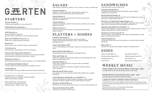 Menus — Garten